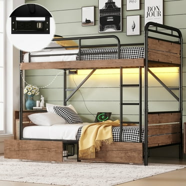 X Rocker Fortress Gaming Bunk Bed with Built-in Desk and Shelving, Twin ...