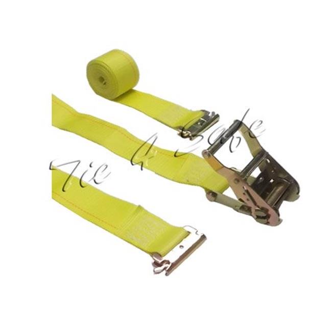 2 in. x 12 ft. Logistics Straps with Ratchet with E-Fittings - Yellow ...