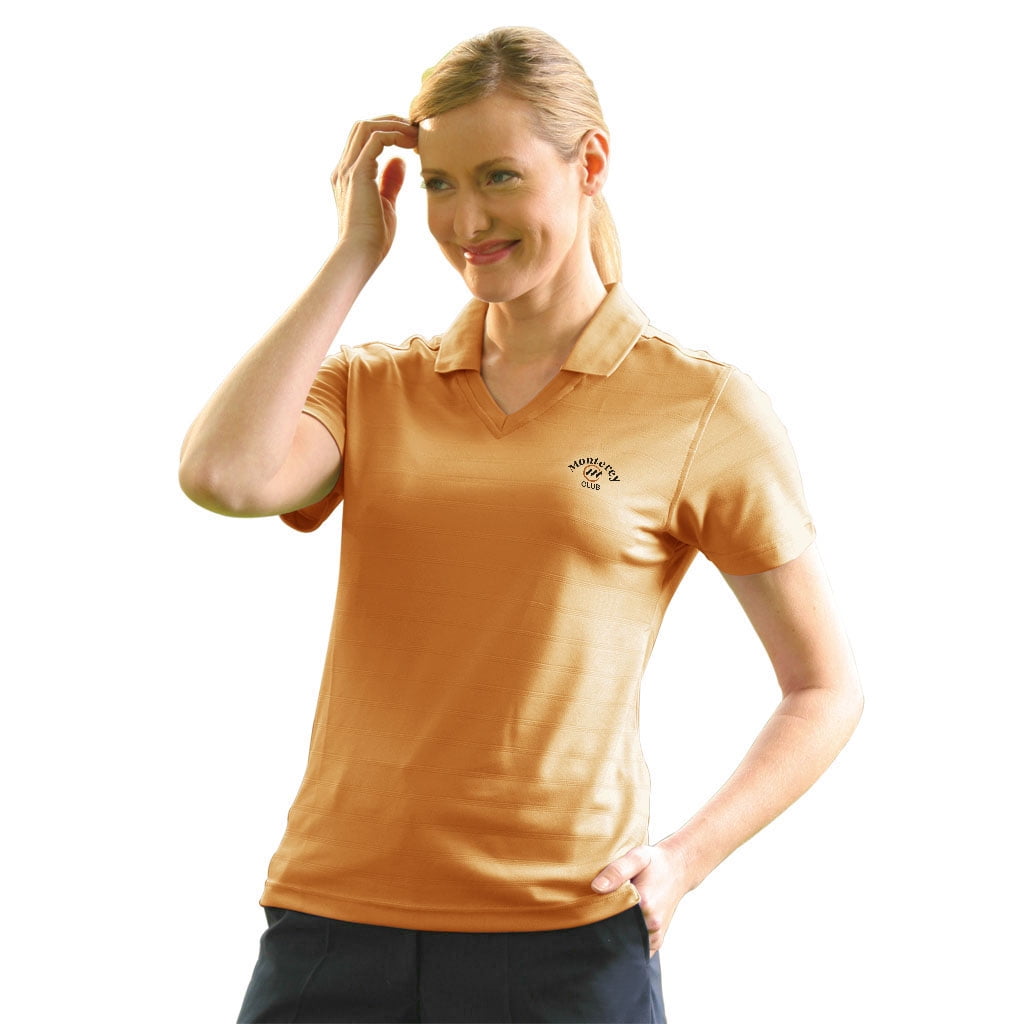 Monterey Club Women's Jacquard Texture Solid Golf Polo Shirt #2067 ...
