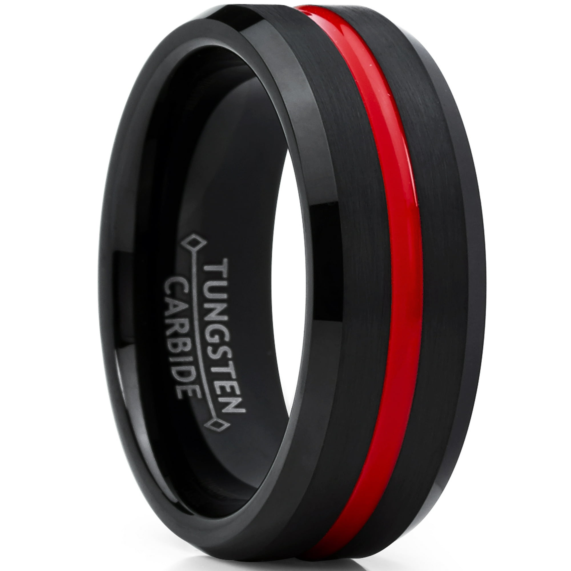 Click here for Metal Masters Co. Mens Tungsten Carbide Black Wedd... prices