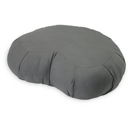 Gaiam Sol Crescent Meditation Cushion Zafu Style Yoga Pillow, Grey ...