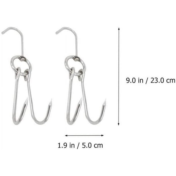 10 Pièces Double Crochets à Viande de Grillage en Acier Inoxydable ...