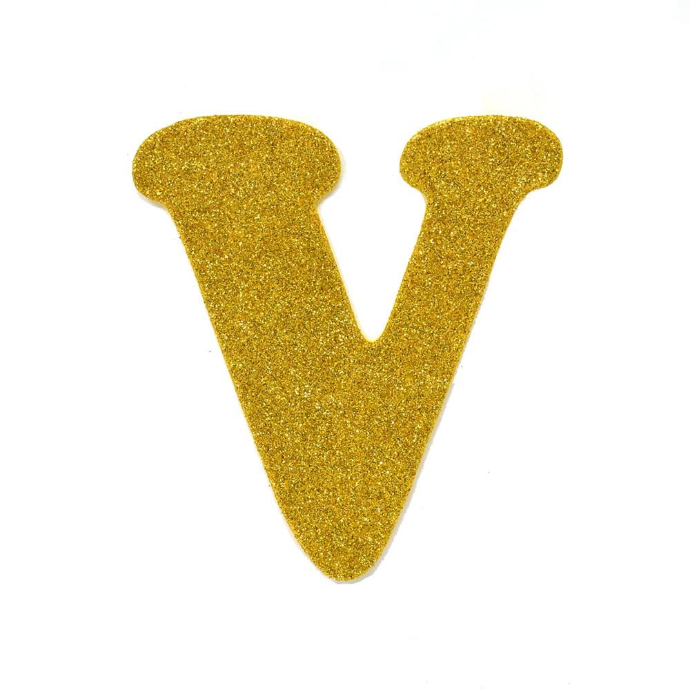 EVA Glitter Foam Letter Cut Out "V", Gold, 4-1/2-Inch, 12-Count ...