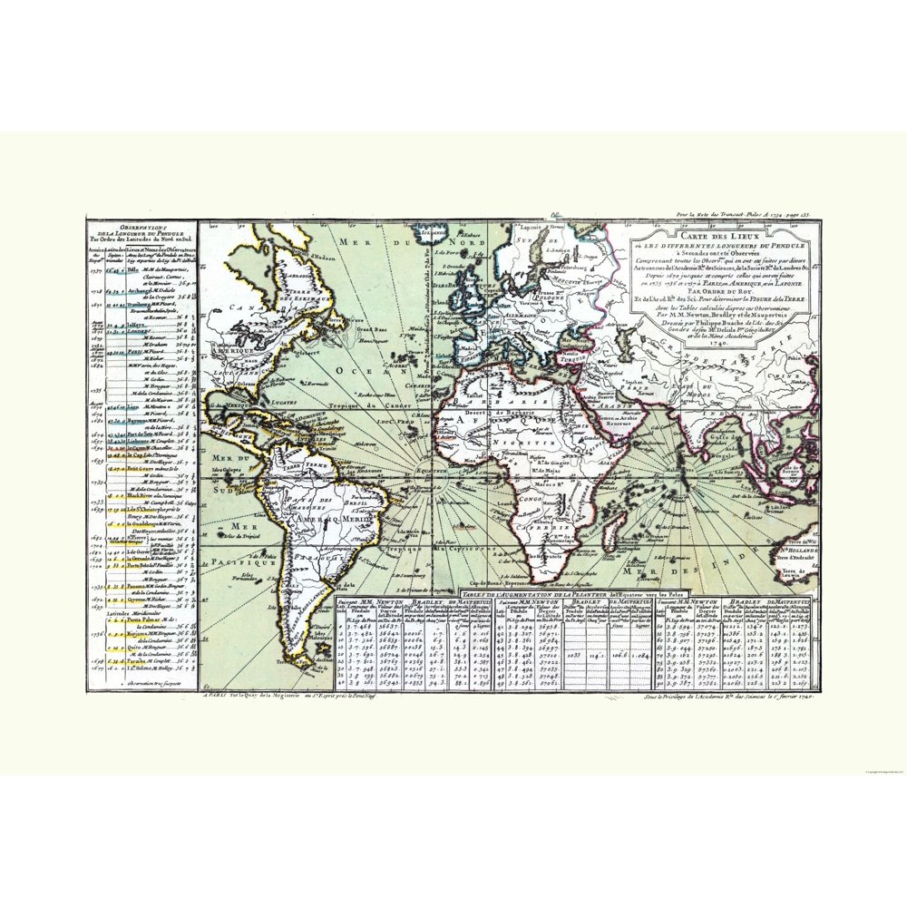 World Map - 1740 - 32.37 x 23 - Walmart.com - Walmart.com
