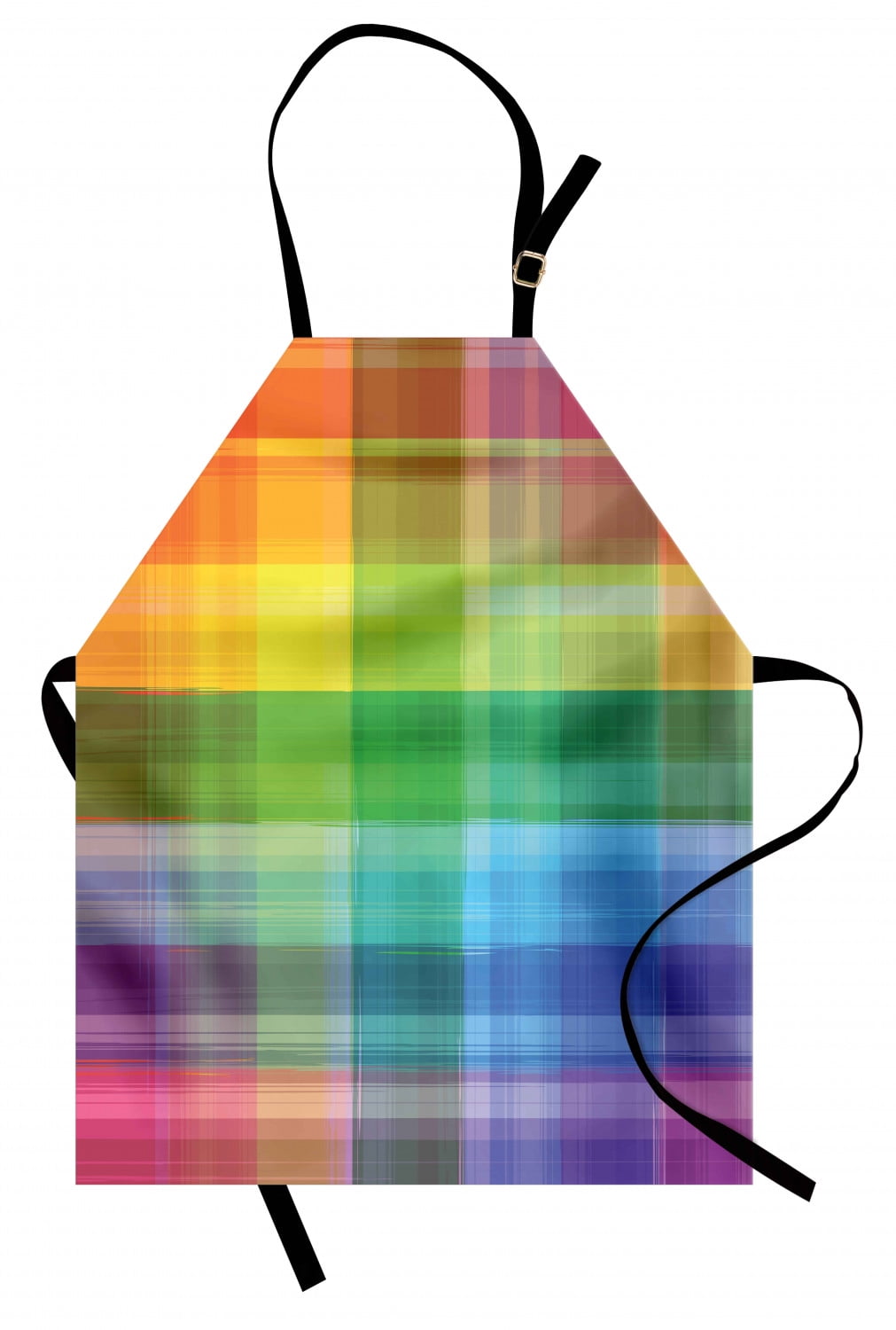 Vintage Rainbow Apron Retro Plaid Design Checkered Squares Rainbow ...