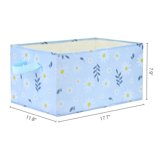 Unique Bargains Fabric Storage Cube Storage Bin Storage Basket Blue 17. ...