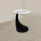 TearDrop Side Table Black Color With 18" Inch Round Glass Top - Walmart.com