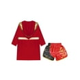 Fldy Kids Boys Boxing Outfits Metallic Satin Hooded Robe Cloak and ...