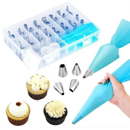 38 Piece Piping Tip Set Professional Piping Tip Set, Silicone Piping ...