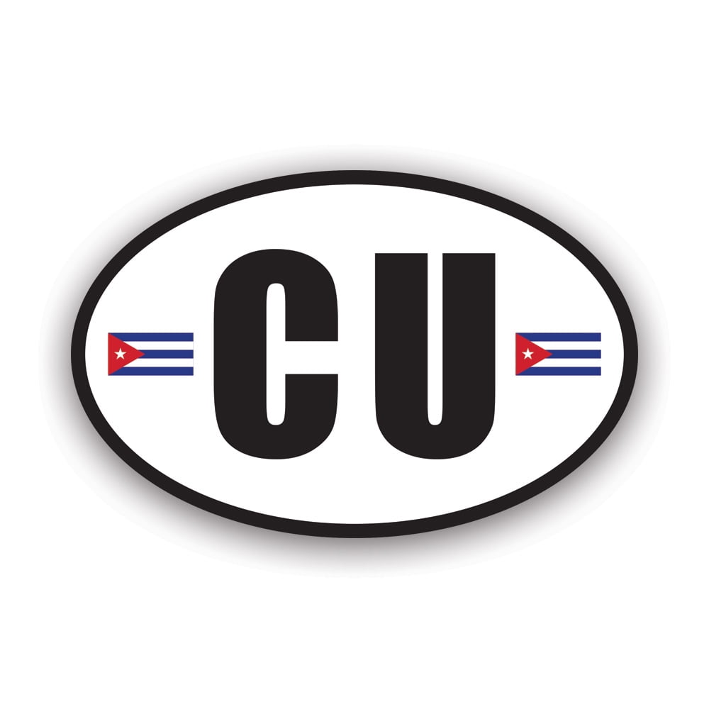 Cuba Oval Sticker Decal - Self Adhesive Vinyl - Weatherproof - Made in ...
