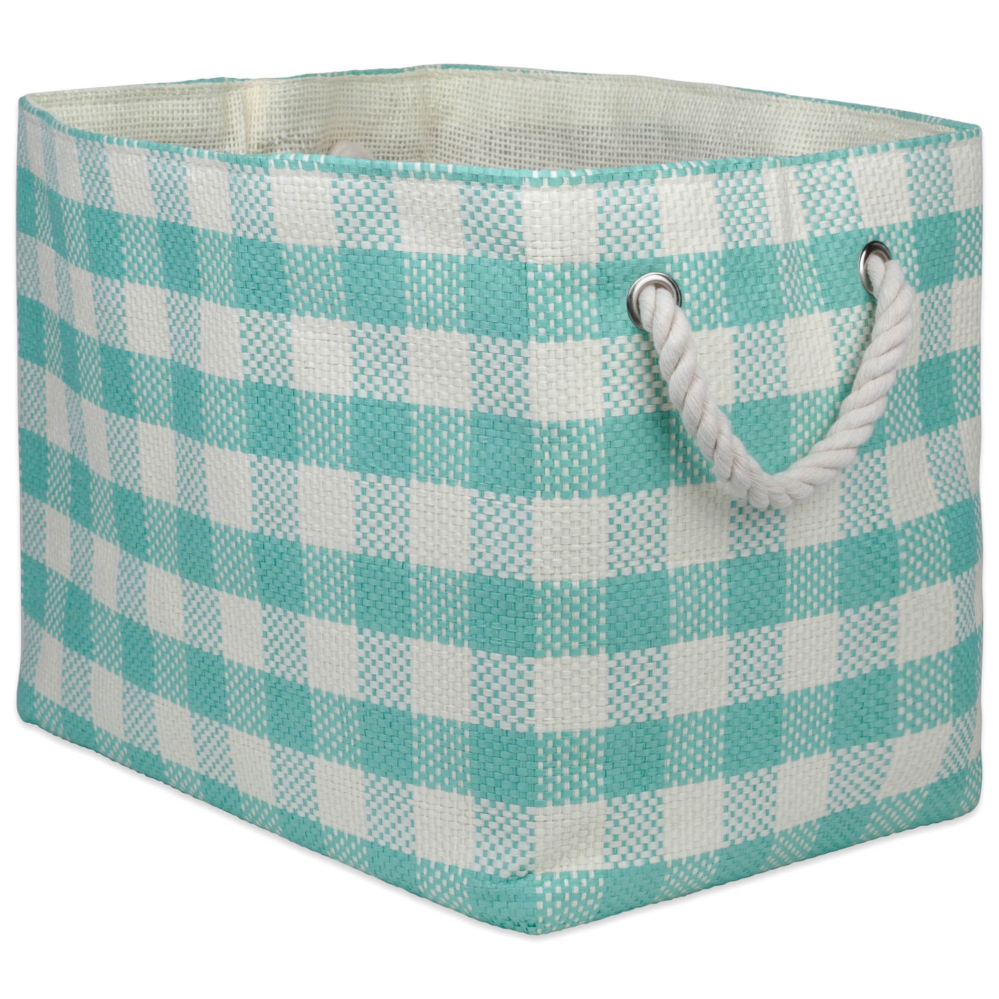 DII Paper Bin Checkers Aqua Rectangle Large - Walmart.com
