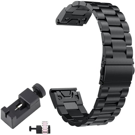 Watchband for Fenix 5 /Approach S62 Band Metal Easy Fit 22mm Stainless ...