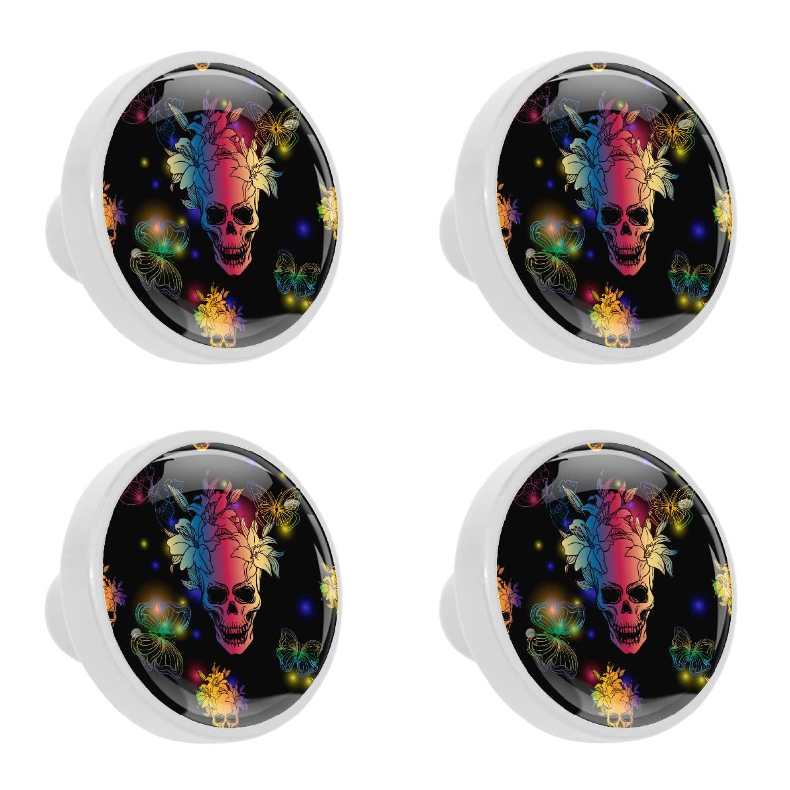 4 Pcs Skull Knobs for Kitchen Cabinet Cupboard Dresser Bookcase Drawer ...