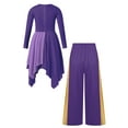 CHICTRY 2Pcs Girls Metallic Color Block Liturgical Praise Dance Dress ...