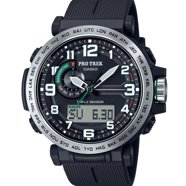 Casio Men's PRO TREK Atomic Solar Triple Sensor Watch, Green Silicone ...