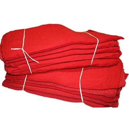 Atlas 200 Pieces Red Cotton Shop Towel Rags Industrial Grade New Wipers ...