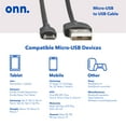 onn 10ft Micro-USB to USB Charging Cable,Black - Walmart.com