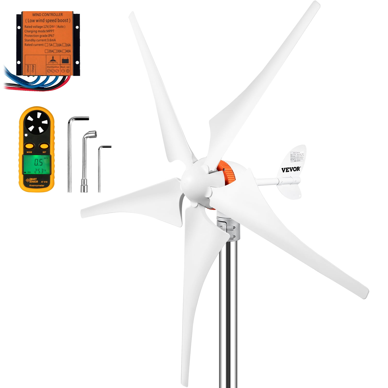 VEVOR Wind Turbine Generator 12V AC Wind Turbine Kit 400W Wind Power vevor-wind-turbine-generator-12v-ac-wind-turbine-kit-400w-wind-power