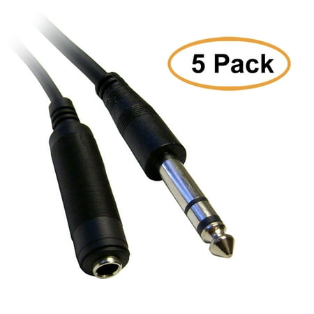 C&E 1/4 Inch Stereo Extension Cable, TRS, Balanced, 1/4 Inch Male to 1/ ...