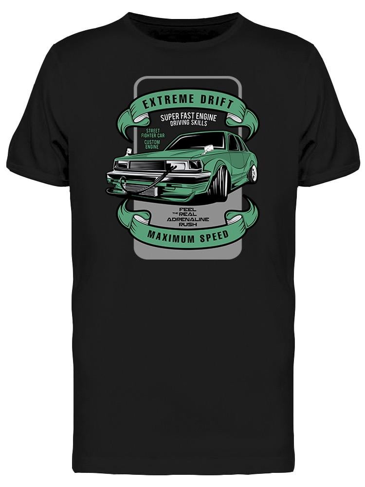 Extreme Drift Racing Car T-Shirt Men -Image by Shutterstock, Male Large ...