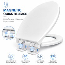 Bemis White Elongated Easy Clean & Change Plastic Toilet Seat ...