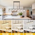 Modern Black and Gold Chandelier - Adjustable 6-Light Rectangular ...