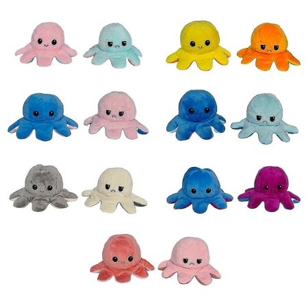 40cm Giant Reversible Octopus Stuffed Animal Reversible Happy Sad ...