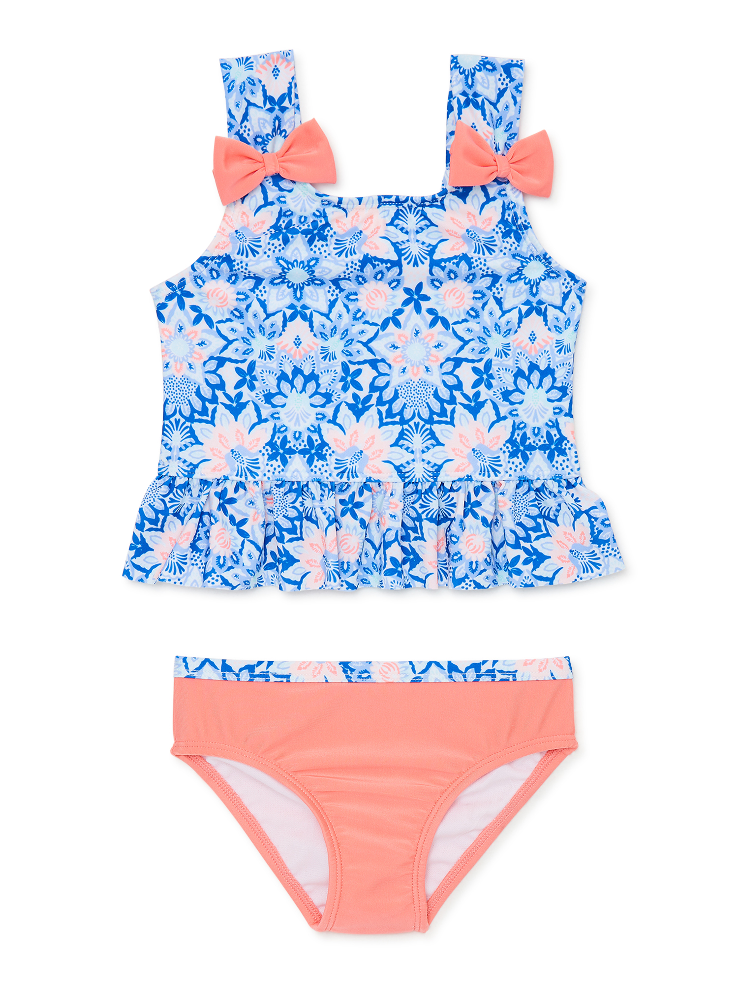 Wonder Nation Toddler Girls Ruffle Tankini Set, 2-Piece - Walmart.com