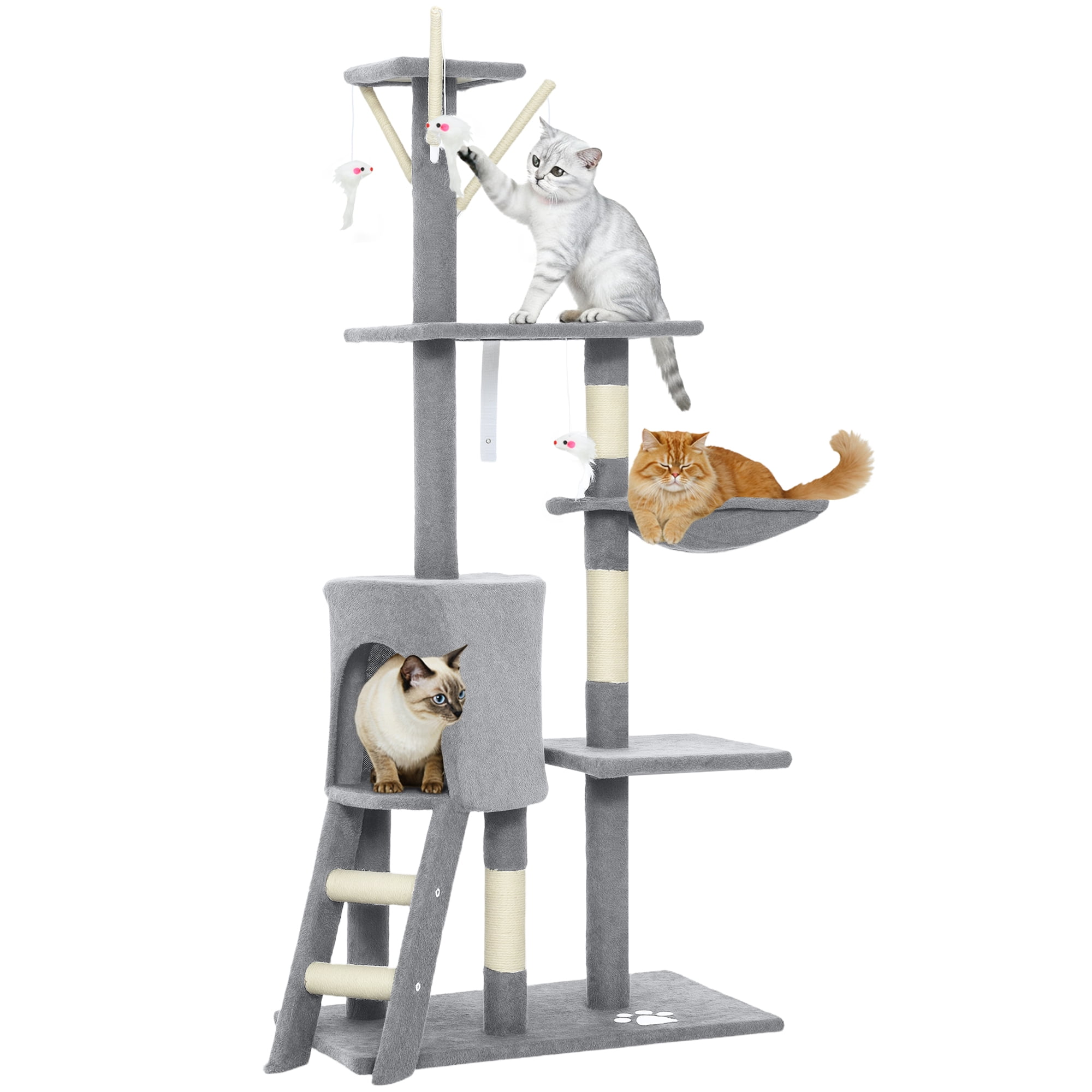 Click here for Pawhut 53 Cat Tree Tower With Condo  Kitten Activi... prices