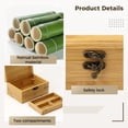 Large Bamboo Wooden Box with Hinged Lid& 2 Compartments, Storage Box ...