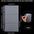 12Pcs PVC Binder Pages Sleeve Page Protectors Rectangle Clear 180x108x0 ...
