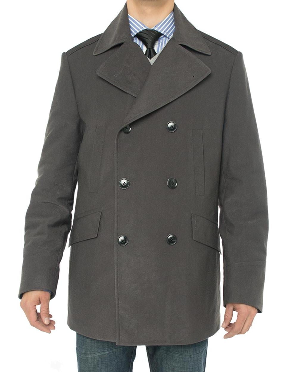 Mens Charcoal Gray Coat Luciano Natazzi Double Breasted - Walmart.com