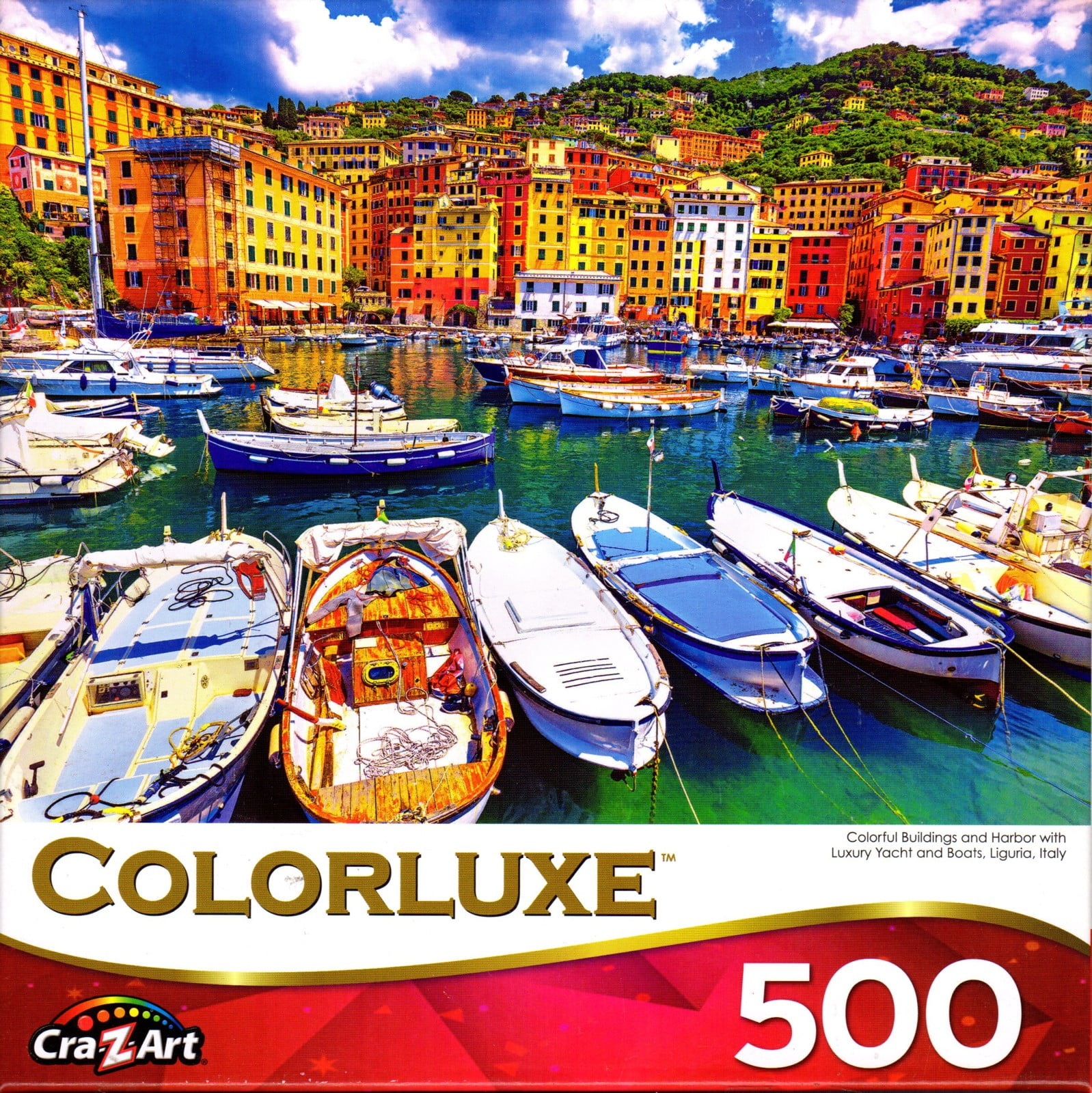 Colorluxe 500 Piece Puzzle - Colorful Buildings and Harbor with Luxury ...