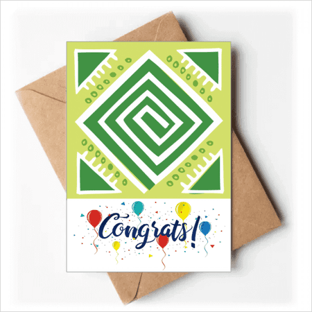 Green Squares Mexico Totems Ancient Civilization Wedding Cards ...