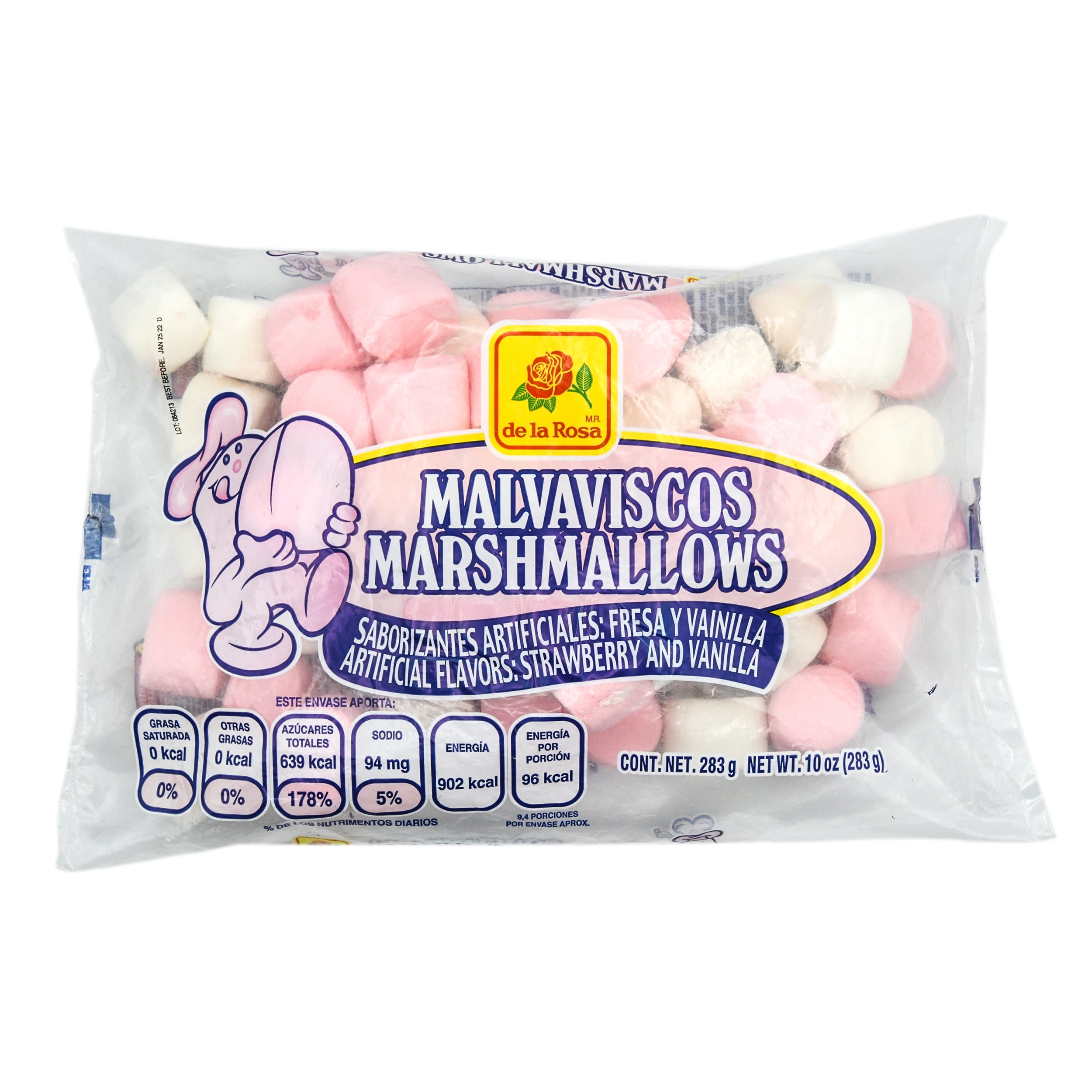 De La Rosa Drums Medium Pink & White Malvaviscos Marshmallows 10 oz ...