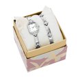 Folio Women’s 2pc Watch & Bracelet Set; 21mm Rectangle Alloy Case ...