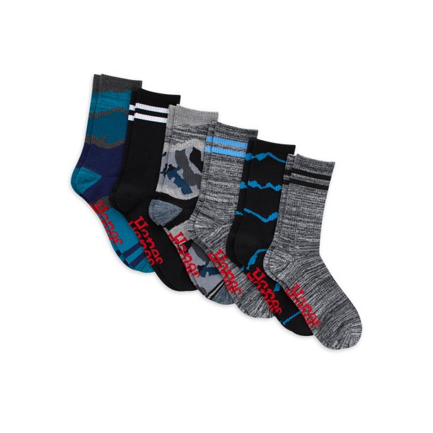 Hanes Originals Men's Moisture Wicking Crew Socks, 6-Pack - Walmart.com