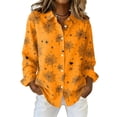 ASDFVBKG Halloween Long Sleeve Blouse for Women Button Down Halloween ...