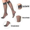 6 Pairs Sheer Knee High Socks for Women 15 Denier Stay up Band (Gray ...