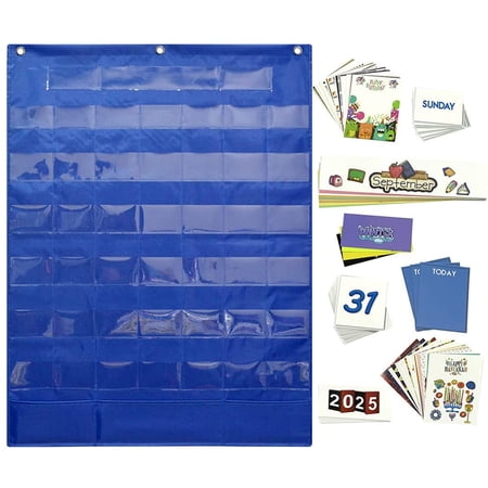 Monthly Calendar Pocket Chart with 117 Cards Monthly Elementary ...