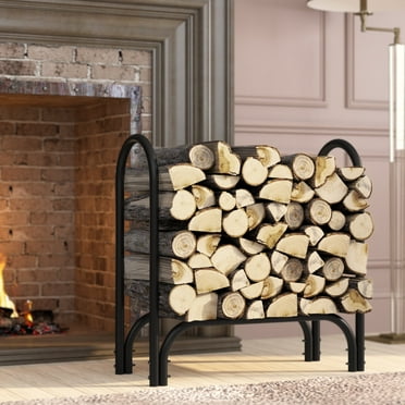 SPECSTAR 3ft Firewood Log Rack, Heavy Duty Indoor Outdoor Wood Storage ...