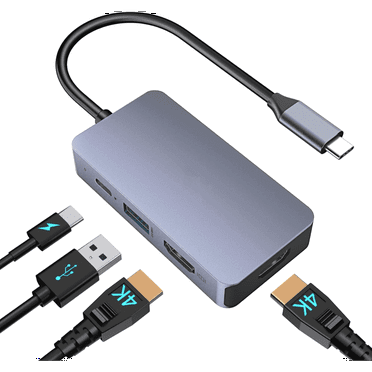 USB C Hub, 6 in 1 HDMI Dongle USB C to Multiport Adapter with 4K HDMI ...