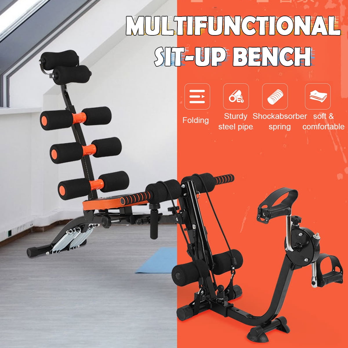 Multifunctional Foldable Dumbbell Bench Sit Up Exercise AB Abdominal ...