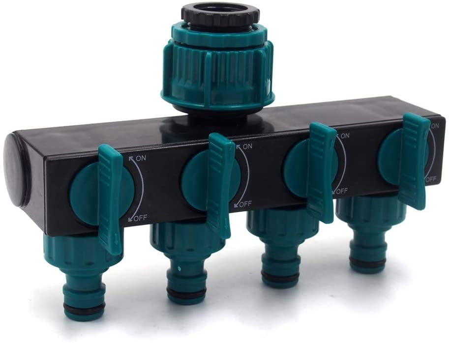 4 Way Selector Tap Valves, 4 Way Distributor Tap Connector Splitter ...