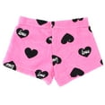 Emme Jordan Junior's Fuzzy Plush Pajama Shorts - Love In Hearts Pink ...