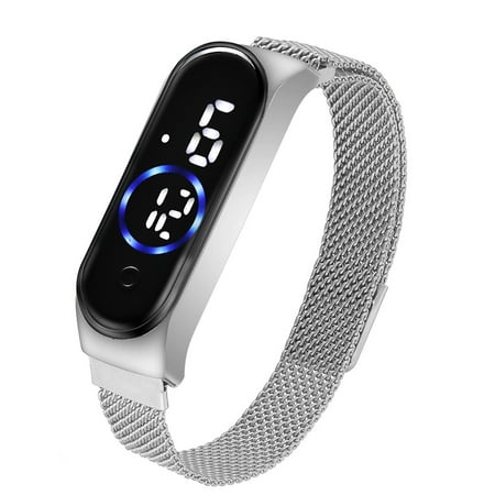 Led Electronic Watch 24 Hour Display With Fingerprint Touching Fashion ...