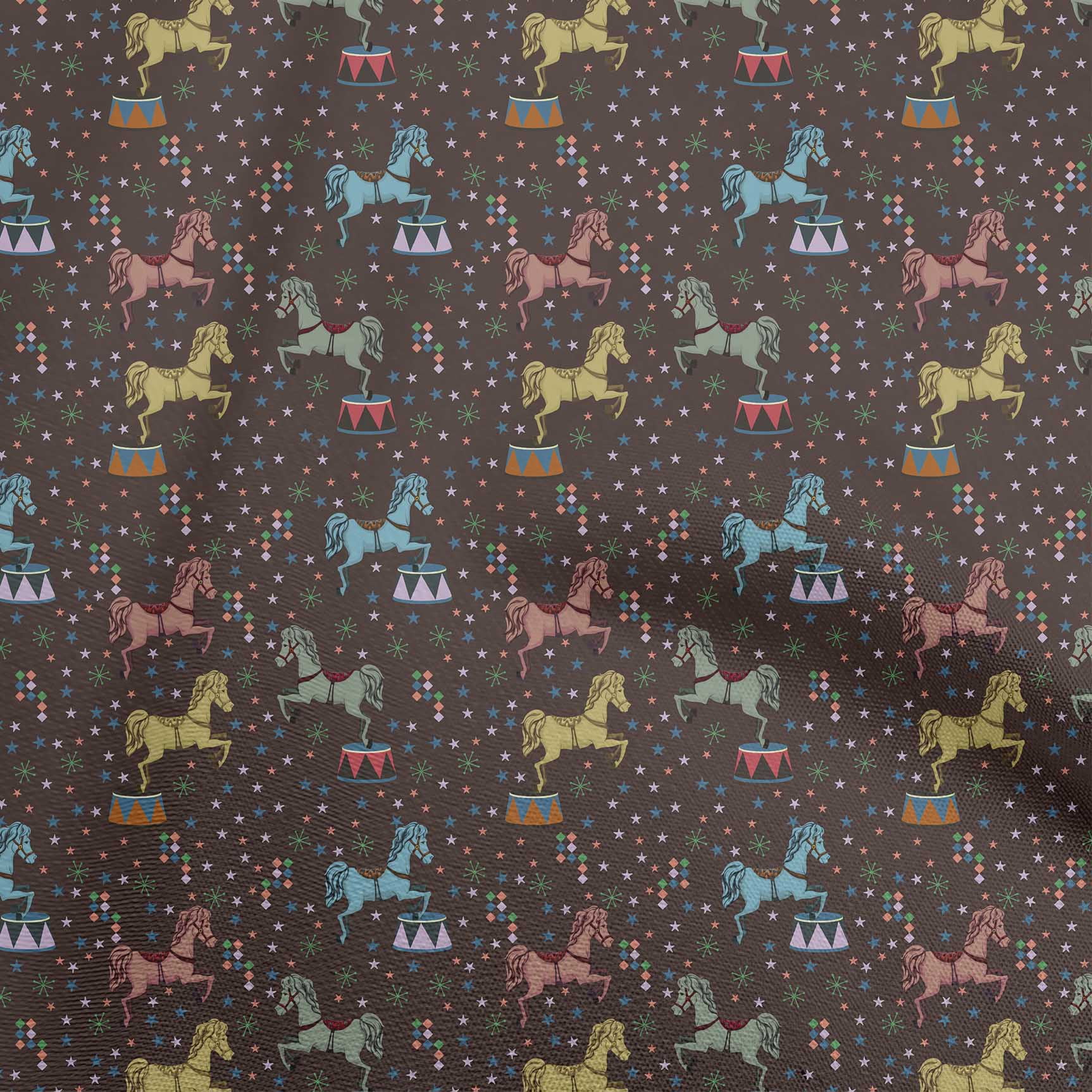 oneOone Georgette Viscose Brown Fabric Circus Diy Clothing Quilting ...