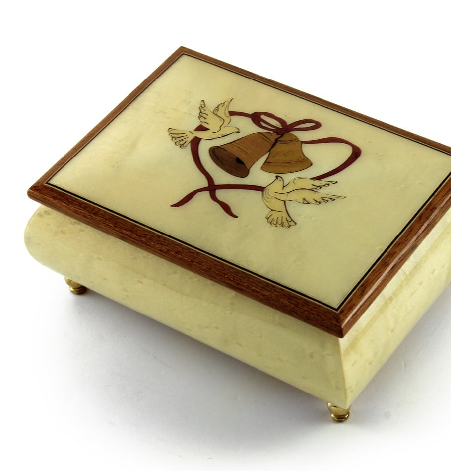 Eternal Wedding Theme of Doves and bells with Heart Sorrento Music Box ...