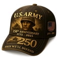 U.S. Army 250th Anniversary Commemorative Cap 1775-2025 Soldier & Tank ...
