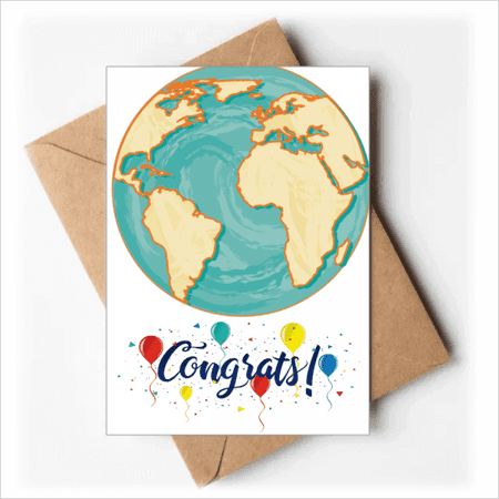Earth Blue Ocean Yellow World Wedding Cards Congratulations Greeting ...